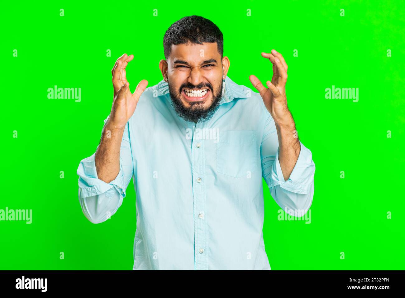 Irritated angry Indian man screams from stress tension problems feels ...