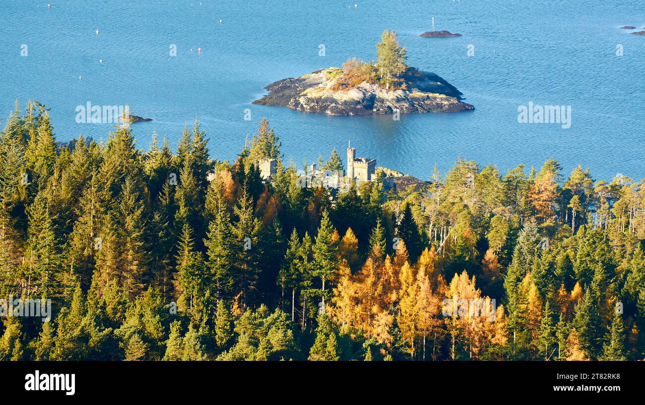 Plockton Loch Carron Wester Ross Scotland autumn sunshine over the ...