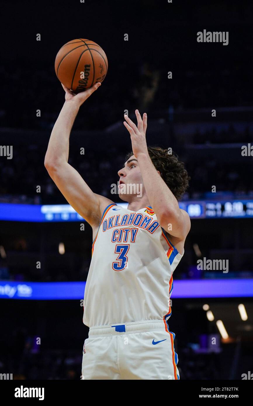 Oklahoma City Thunder guard Josh Giddey (3) during an NBA basketball ...