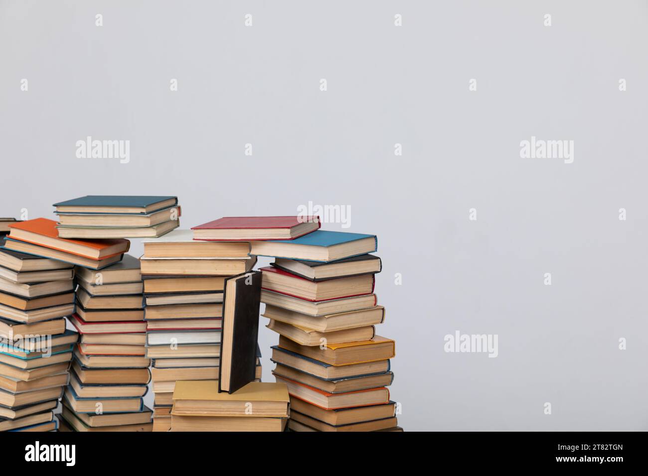 education science stack of books in the library on a white background ...