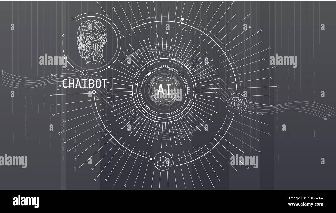 Abstract infographics with virtual interfaces and data connections ...