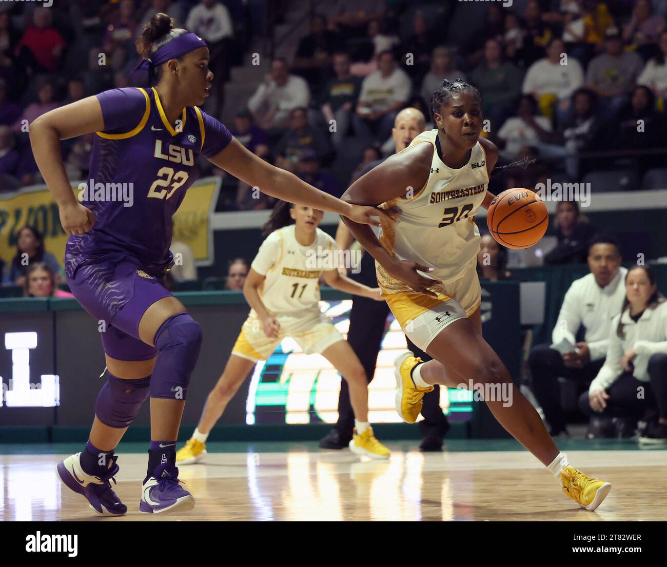 Hammond, USA. 17th Nov, 2023. SE Louisiana Lady Lions forward Cheyanne ...