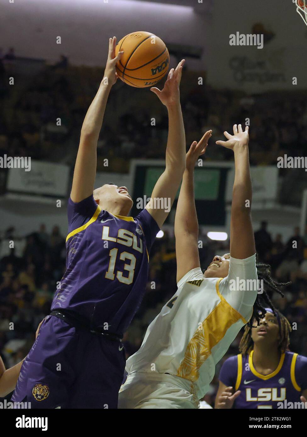 Hammond, USA. 17th Nov, 2023. LSU Lady Tigers guard Last-Tear Poa (13 ...