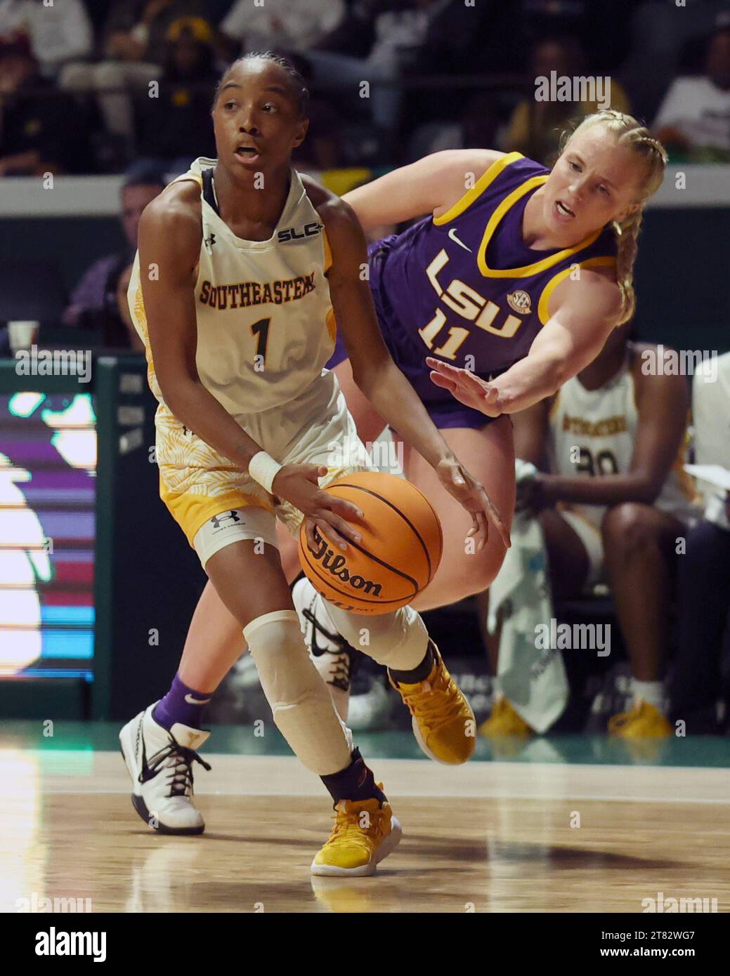 Hammond, USA. 17th Nov, 2023. SE Louisiana Lady Lions guard Jalencia ...