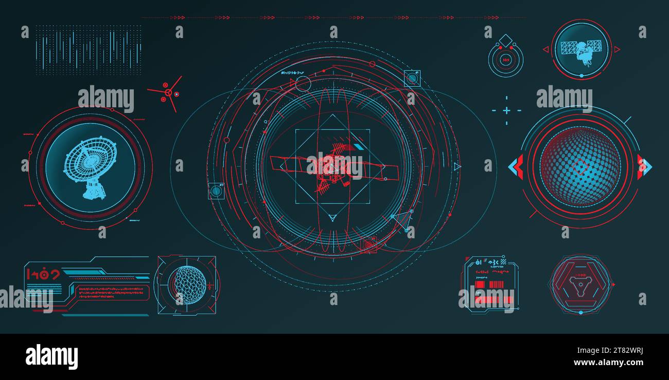 Vector data elements for sci-fi interface infographics Stock Vector ...