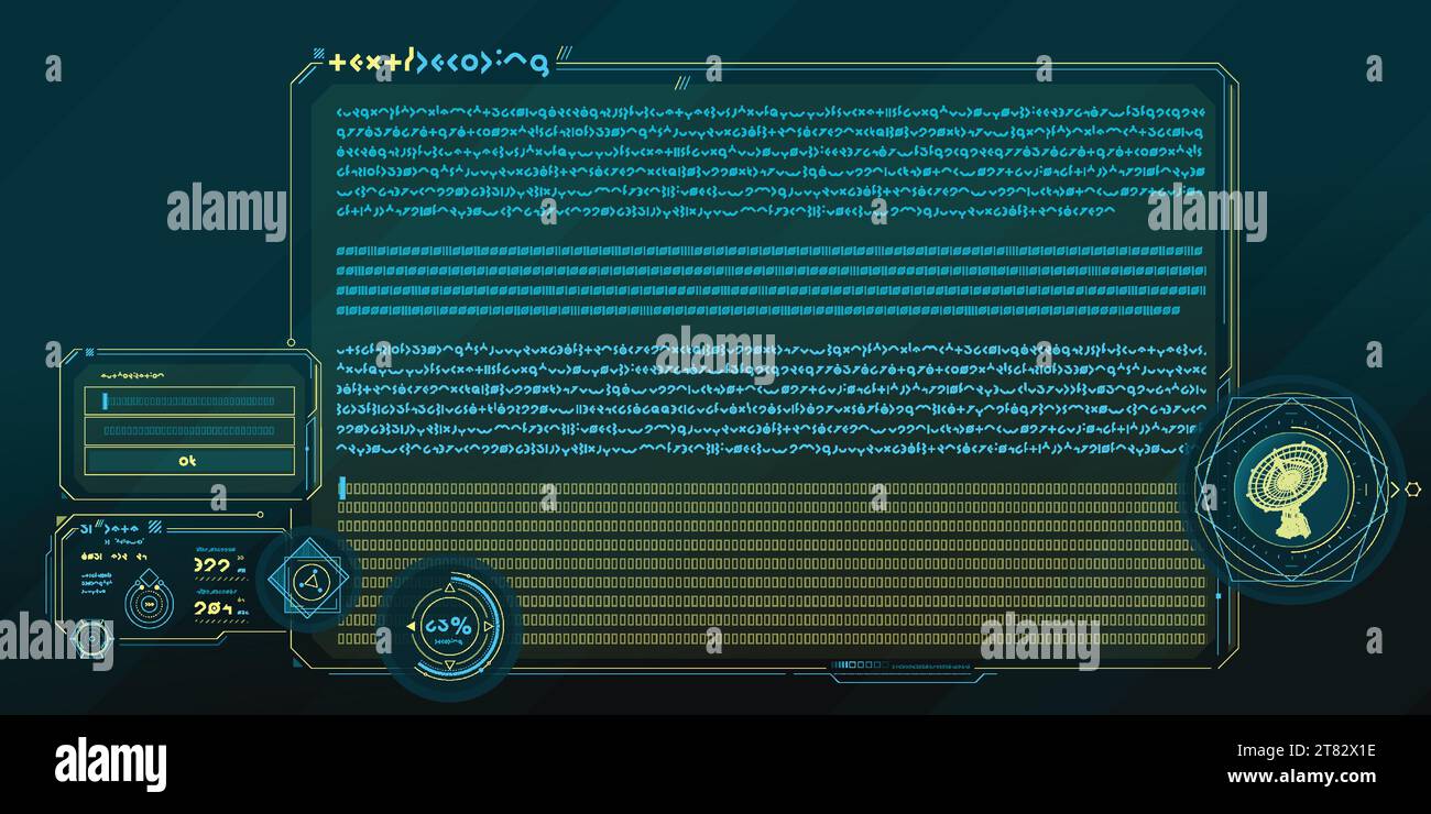 Sci Fi Interface Of Data Decoding Program Stock Vector Image And Art Alamy
