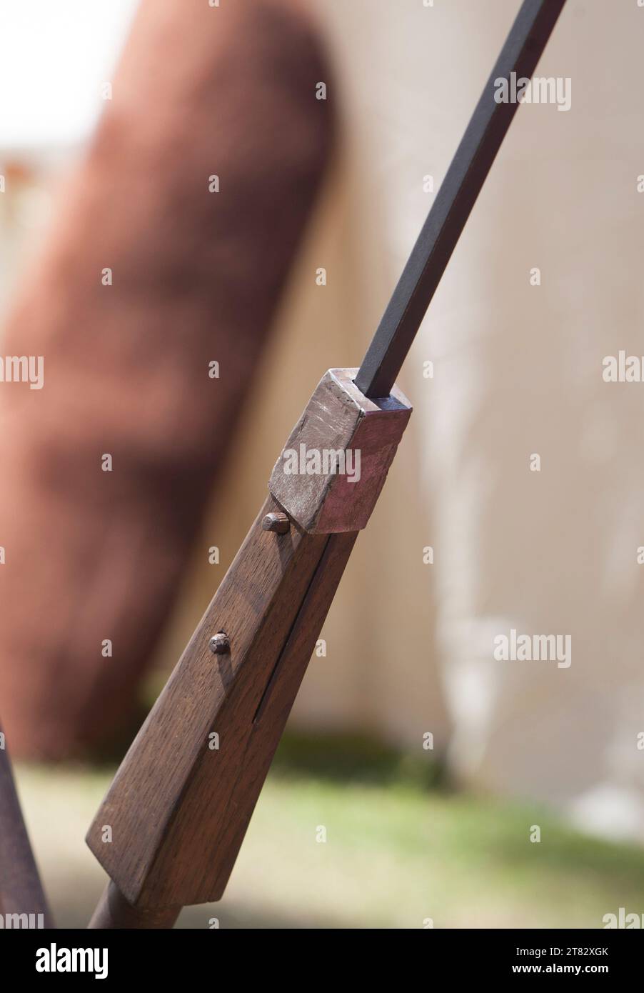 Pilum or roman javelins at military camp. Pyramidal head detail Stock ...