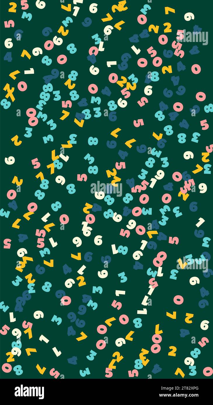 Falling pastel numbers. Math study concept with flying digits ...