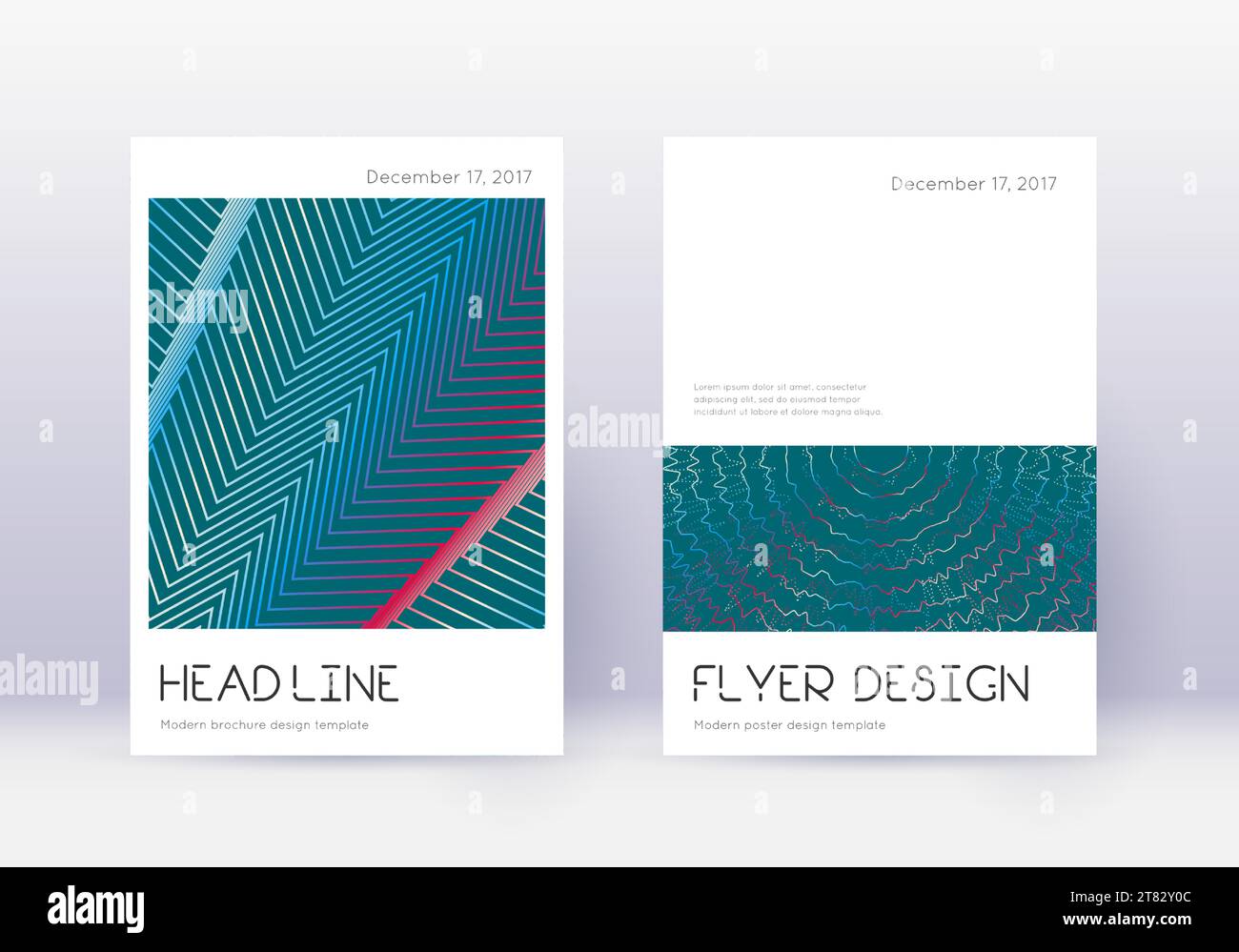 Minimal cover design template set. Red abstract lines on white blue ...