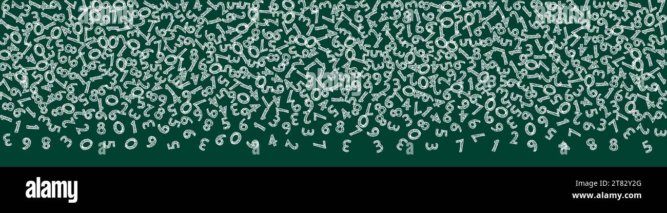 Falling handdrawn chalk numbers. Math study concept with flying digits ...
