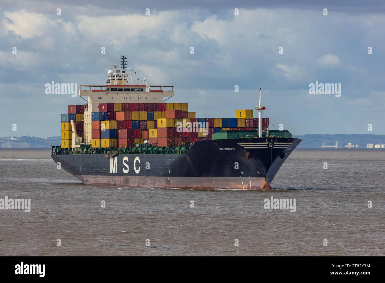 Container MSC Shannon III heading for Royal Portbury Docks Stock Photo ...