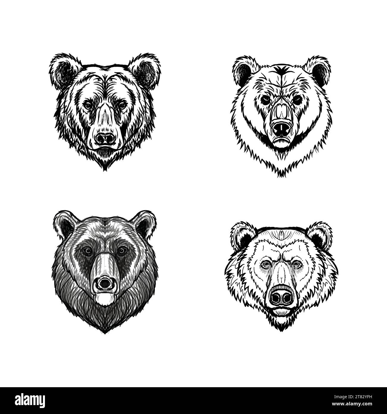 Bear head icon set illustration vector Stock Vector Image & Art - Alamy