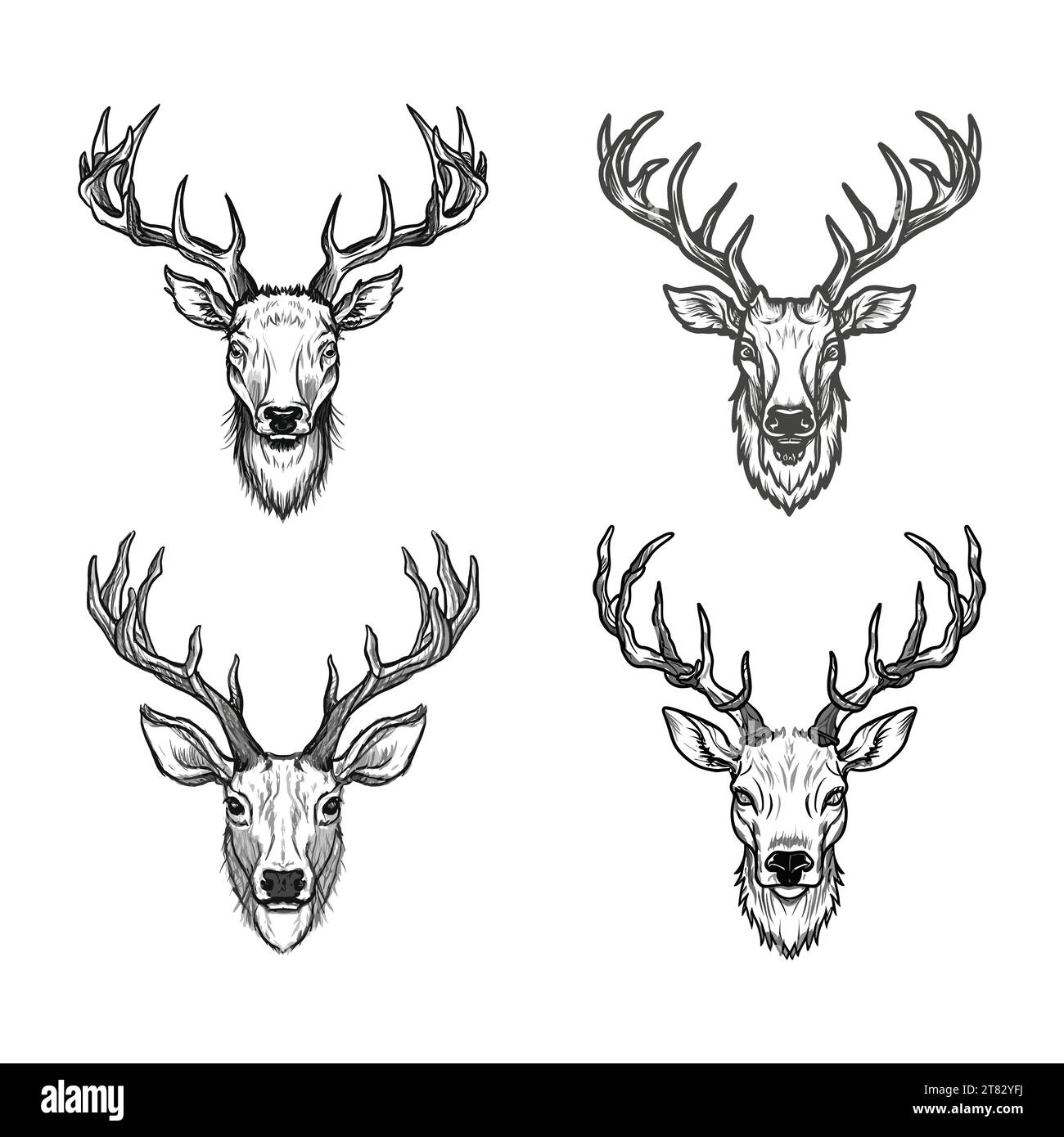 Deer head icon hi-res stock photography and images - Alamy