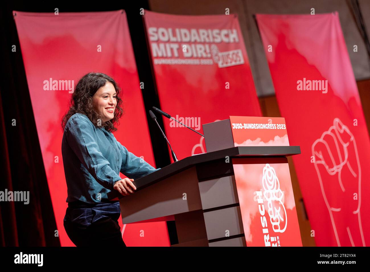 Brunswick, Germany. 18th Nov, 2023. Delara Burkhardt, Juso top ...
