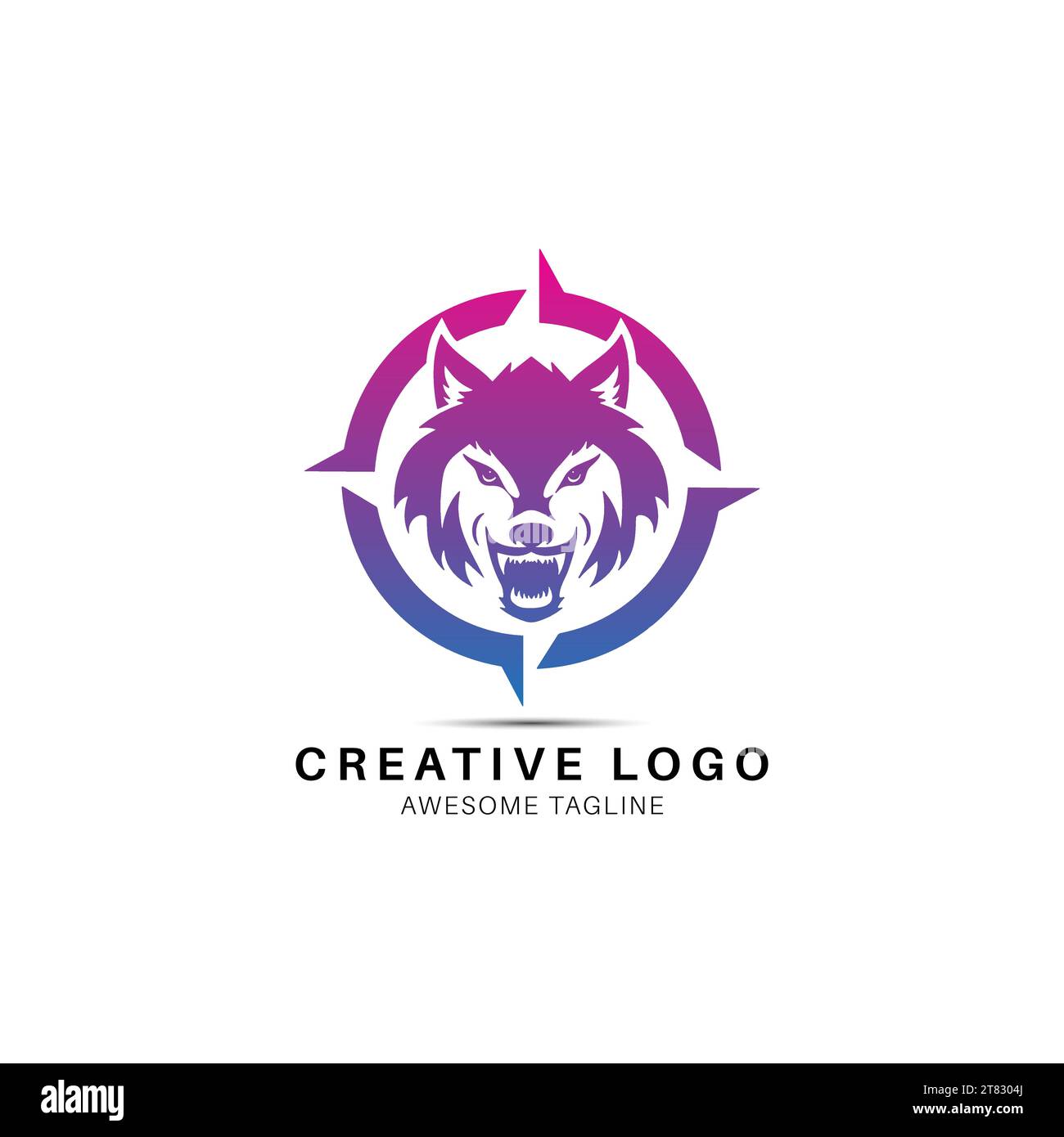 Minimalist wolf logo hi-res stock photography and images - Alamy