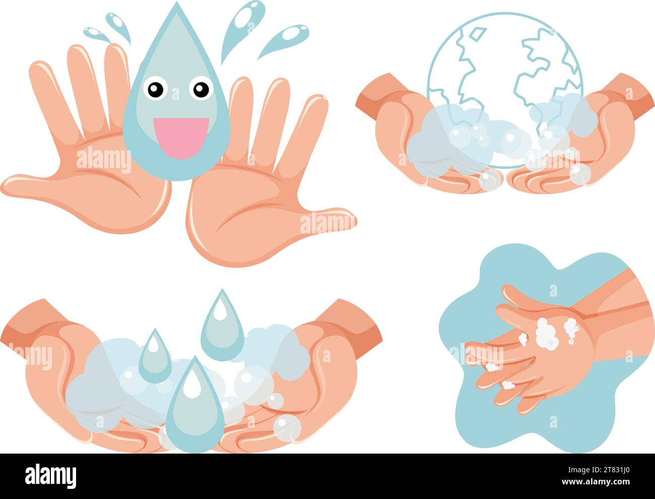 Illustration Of Hands Holding Water Sign Symbolizing The Importance Of