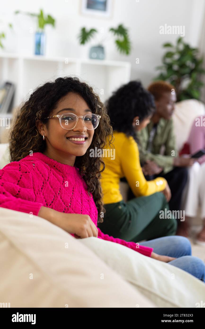 Portrait happy group diverse friends hi-res stock photography and images - Alamy