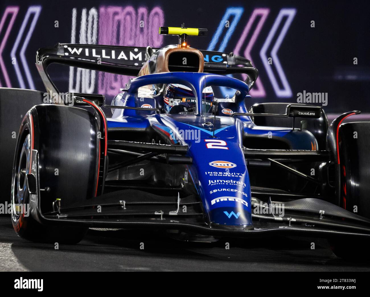 LAS VEGAS - Logan Sargeant (Williams) during qualifying prior to the ...