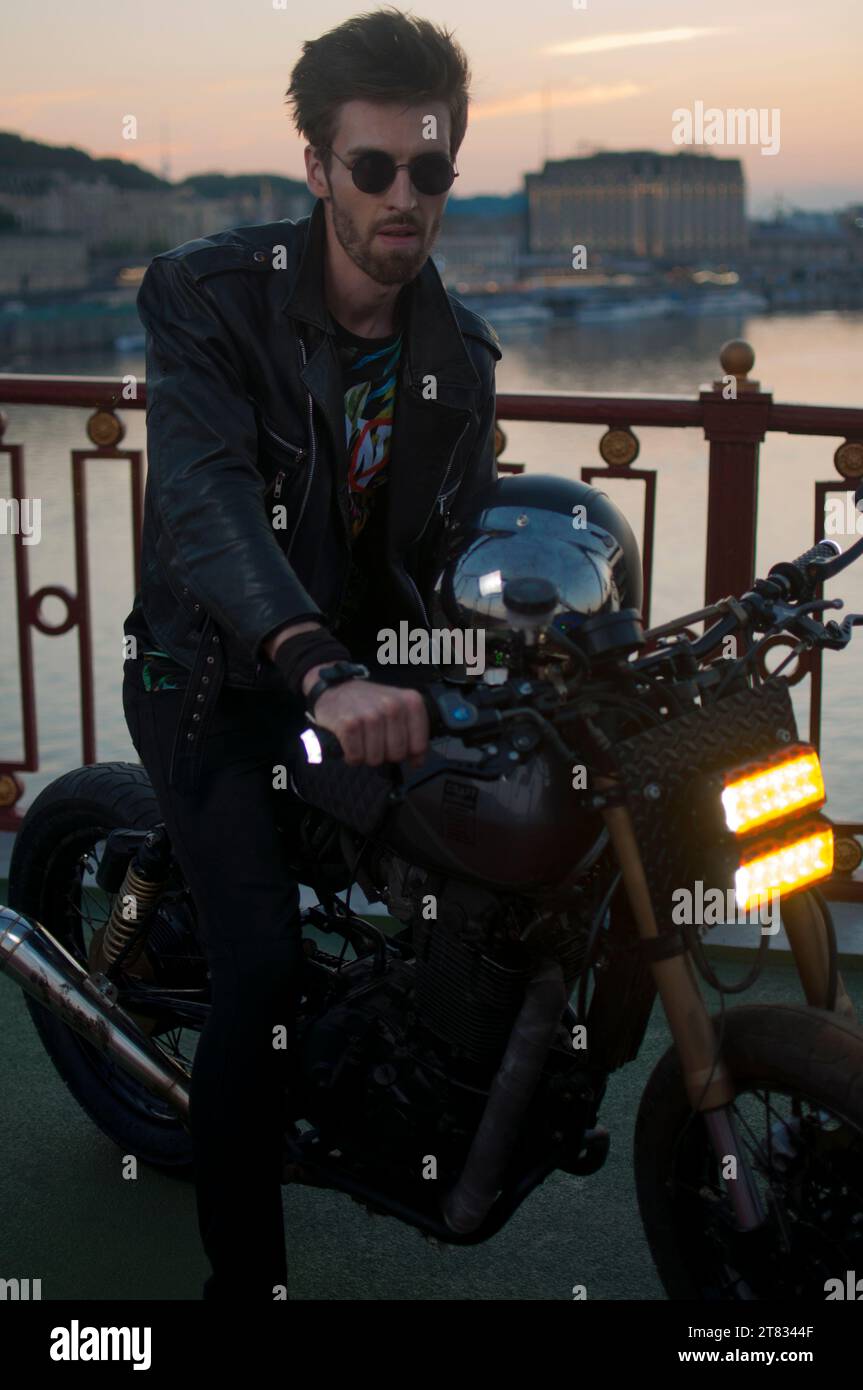 Manwithamotorcycle hi-res stock photography and images - Alamy