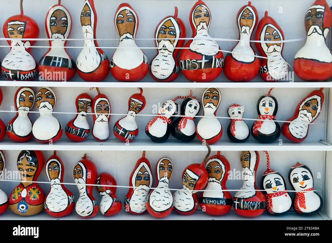 Painted gourds representing Saint Nicholas, Myra, Demre, Turkey Stock ...