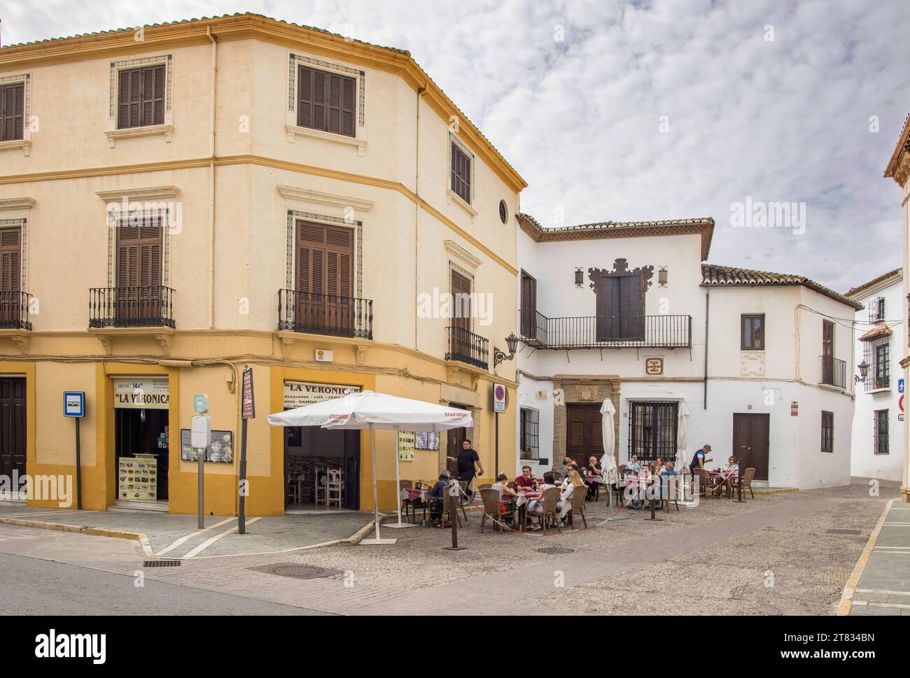 street cafe in the old part of ronda andalucia spain Stock Photo - Alamy