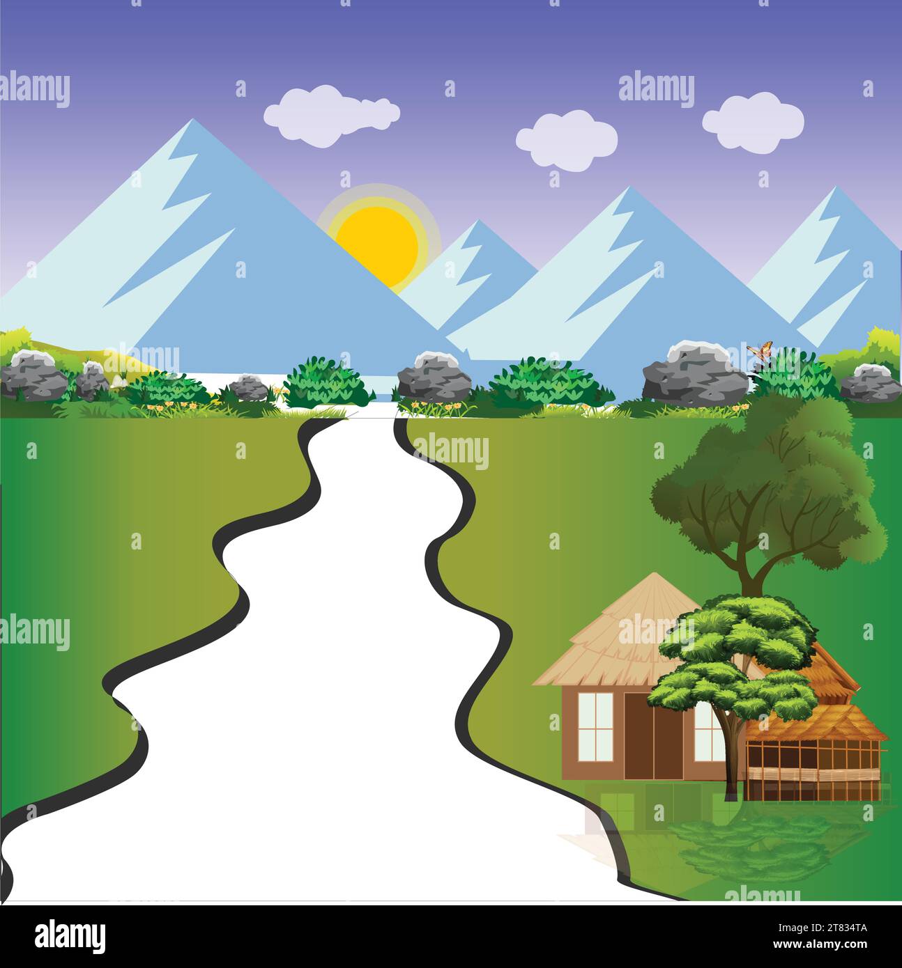 Simple village life Stock Vector Images - Alamy