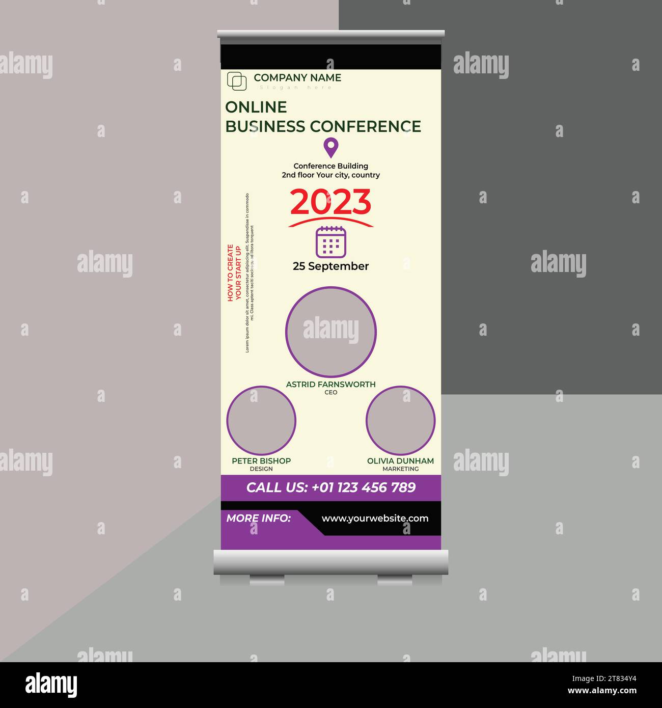 Creative roll up banner hi-res stock photography and images - Alamy