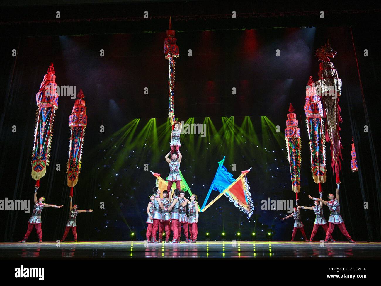 Beijing, China. 17th Nov, 2023. Actors perform during an acrobatic show ...