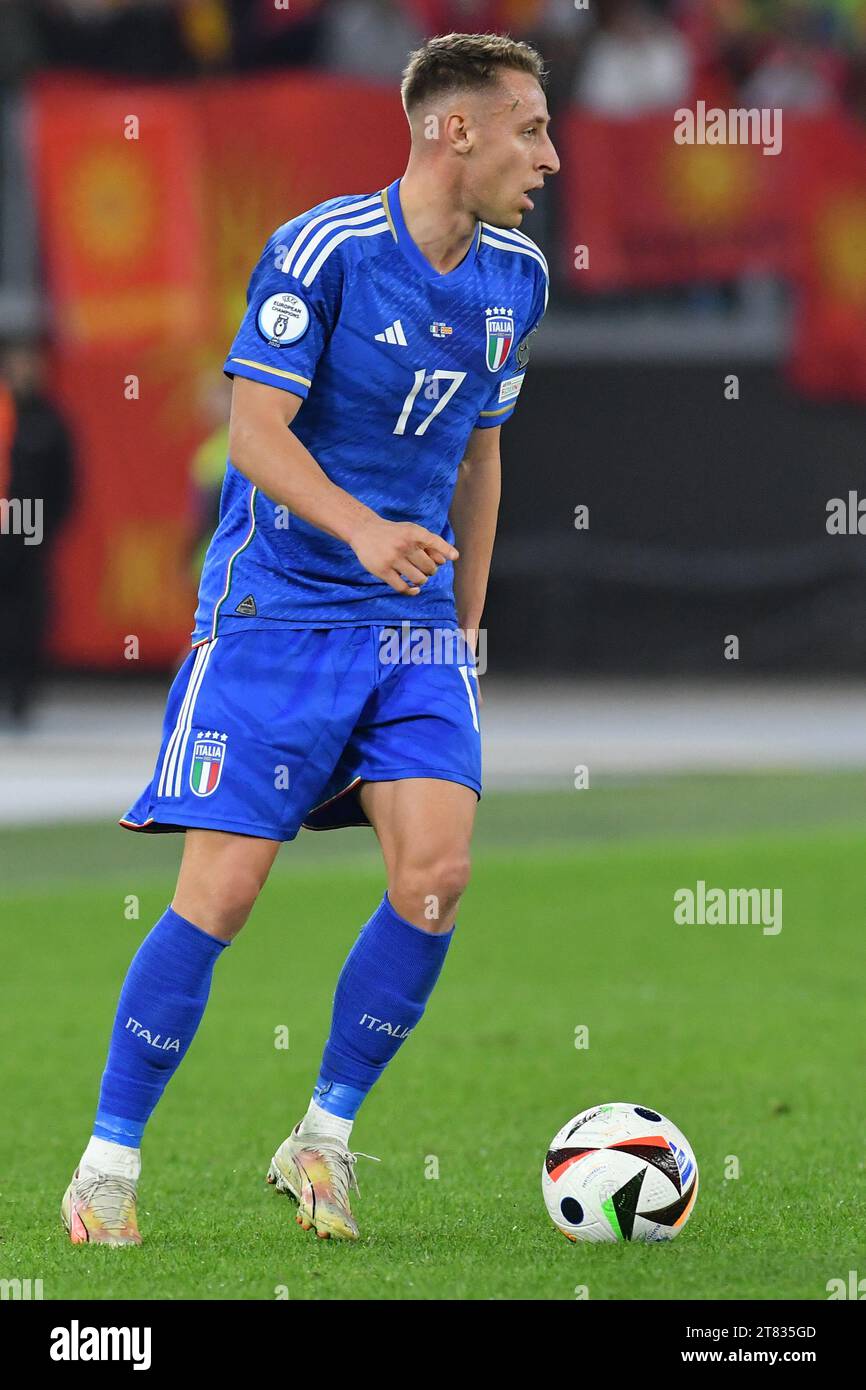 Davide Frattesi of Italy during football match Euro 2024 qualifying ...