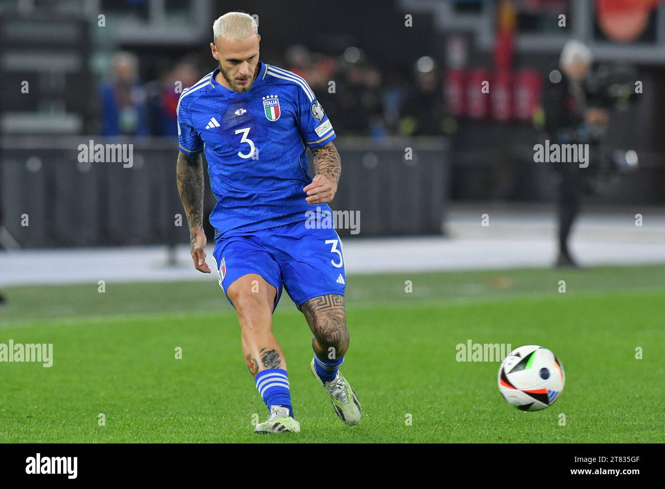 Federico Dimarco of Italy during football match Euro 2024 qualifying ...
