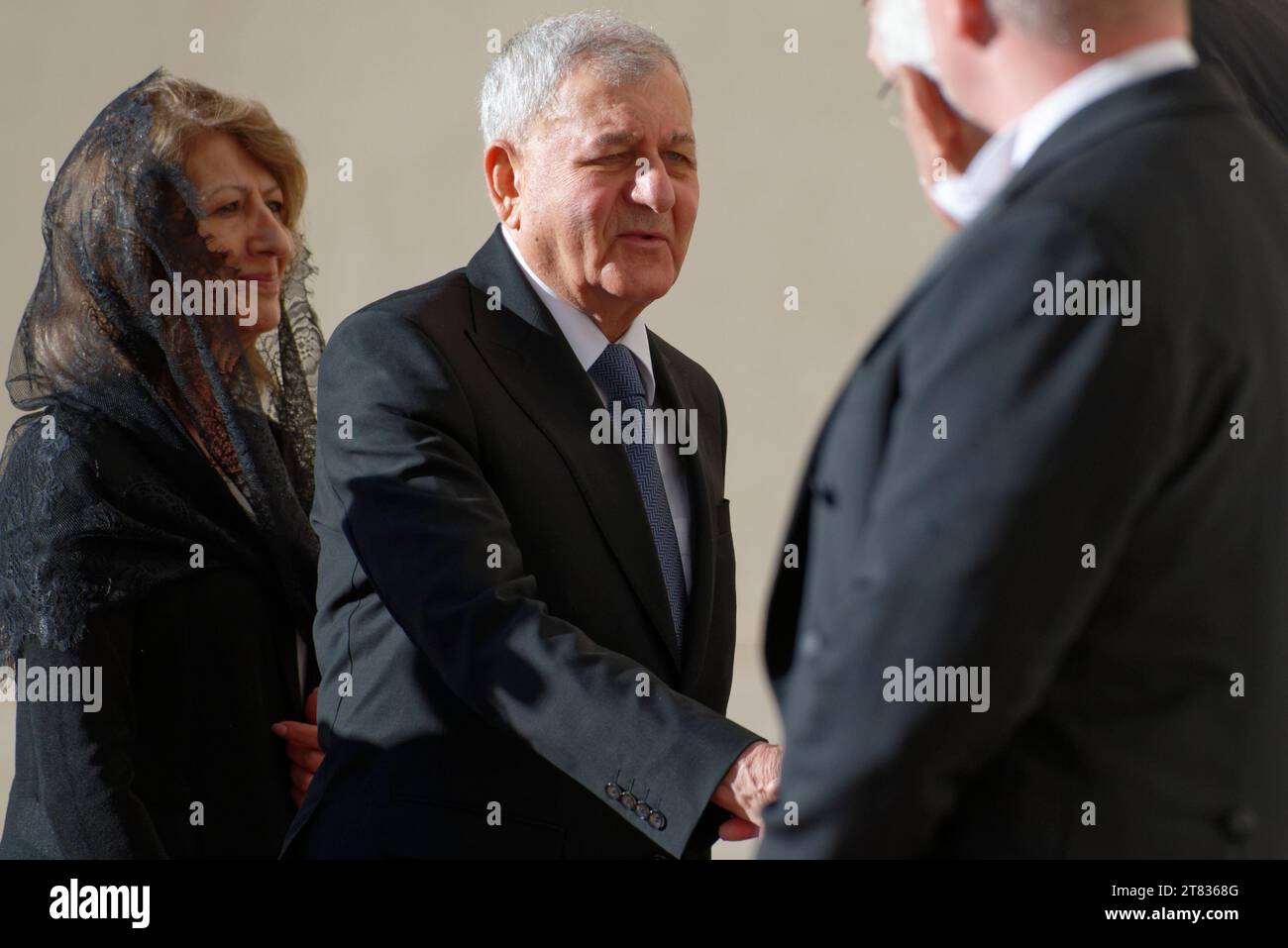 President of Iraq Abdul Latif Jamal Rashid, center, and his wife Shanaz ...