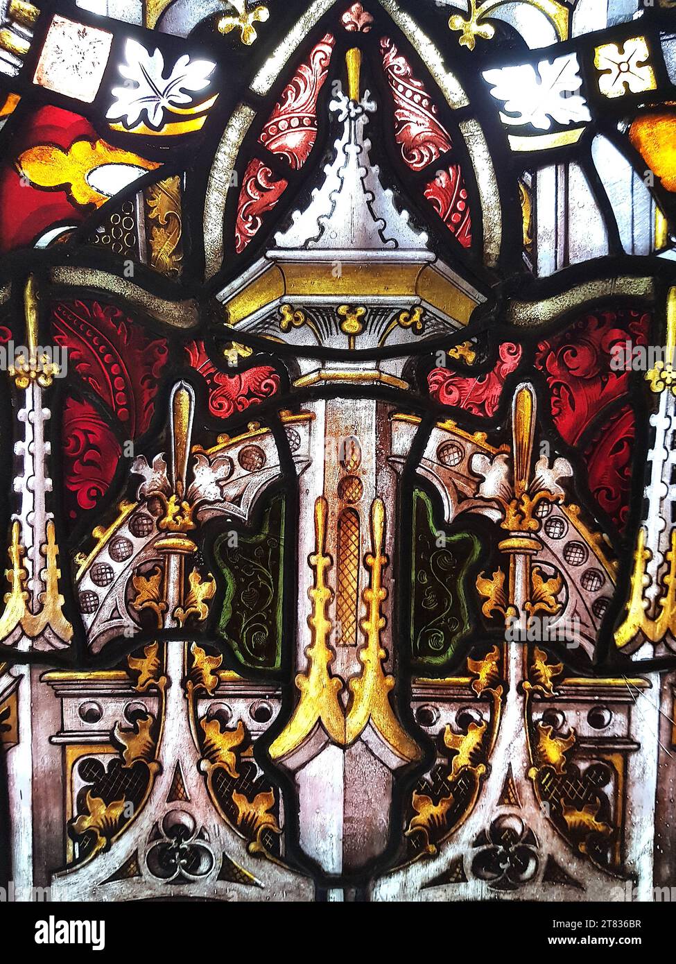 Close up of a medieval stained glass window Stock Photo - Alamy