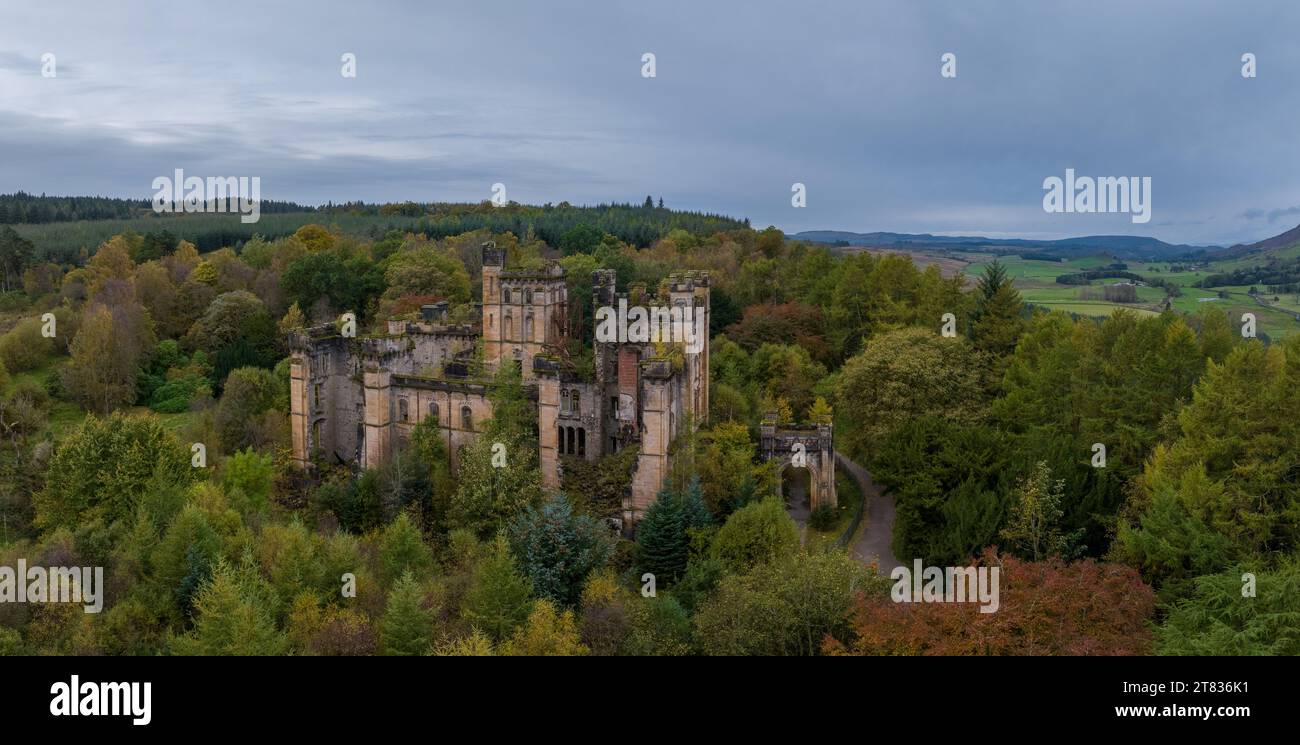 Lennow Castle near Glasgow in Scotland. Abandoned and ruined castle on ...