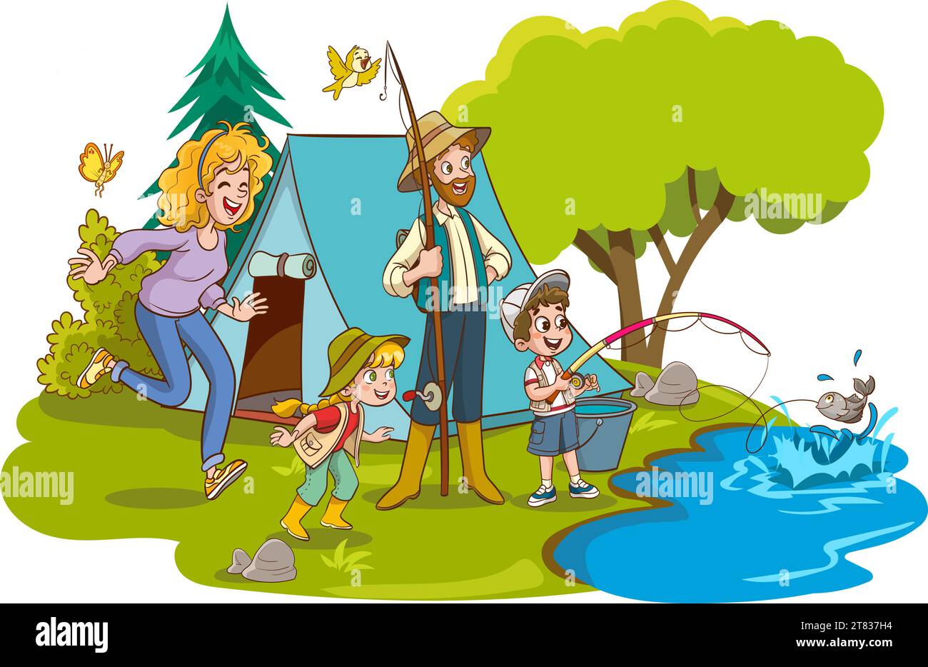 Family picnic vector Cut Out Stock Images & Pictures - Alamy