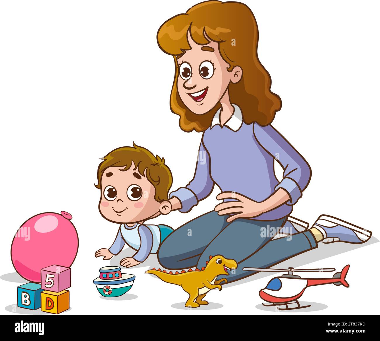 parents playing with kids at home. Educational toys. Children playing ...