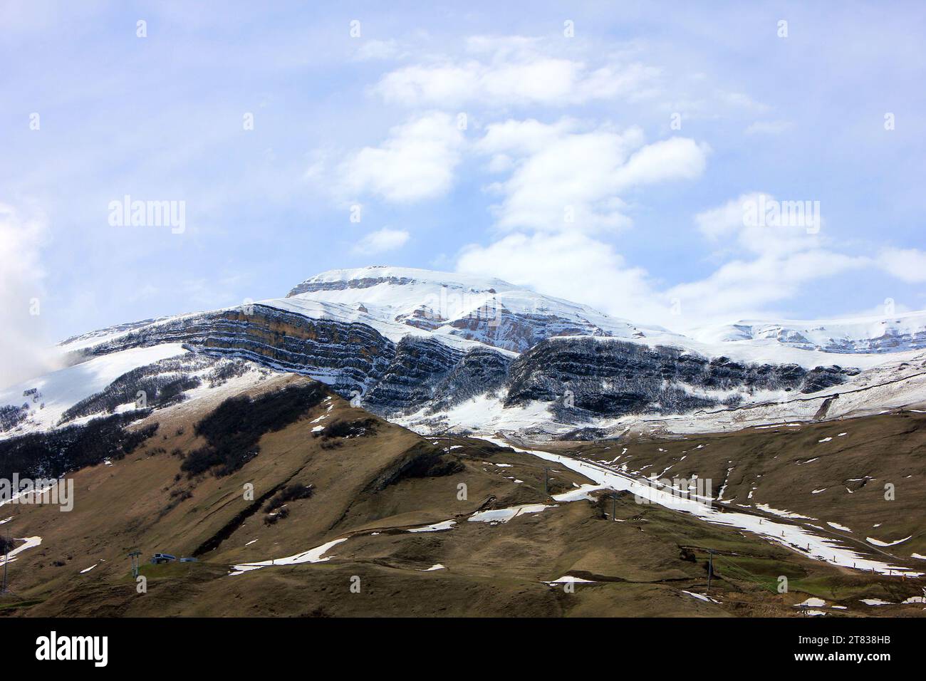 Cableway to the winter-summer tourist complex Shahdag. Azerbaijan Stock ...