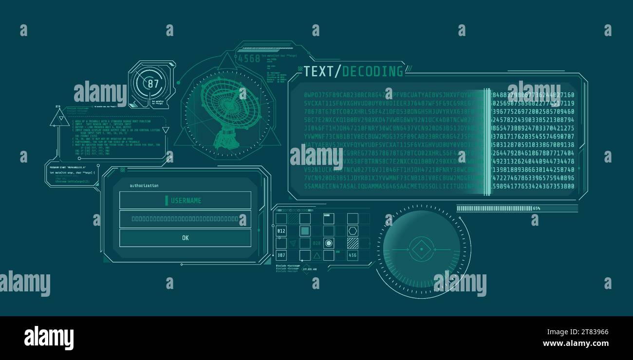 Hud interface design decoding hi-res stock photography and images - Alamy