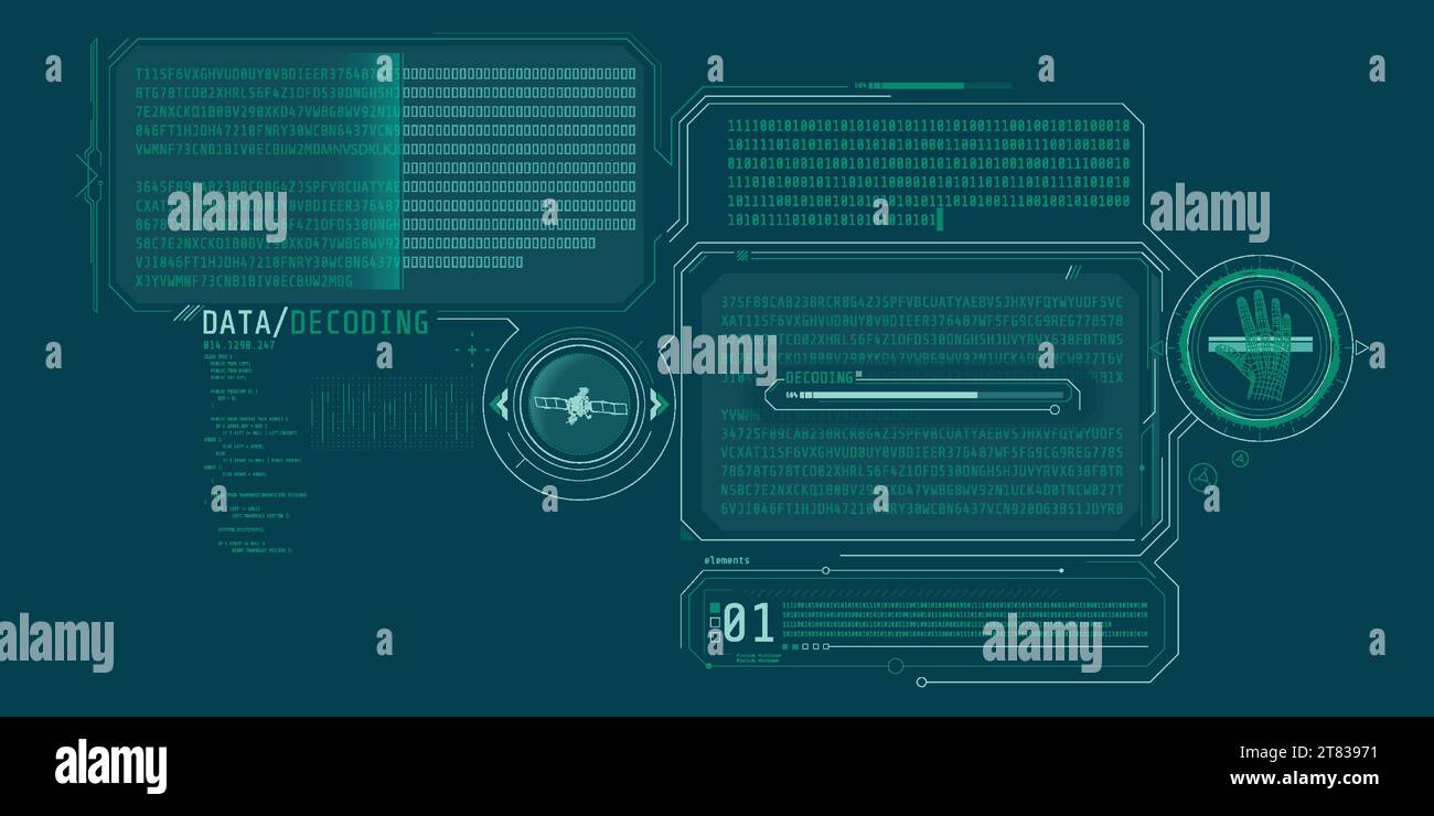 HUD interface design for decoding satellite signals Stock Vector Image ...