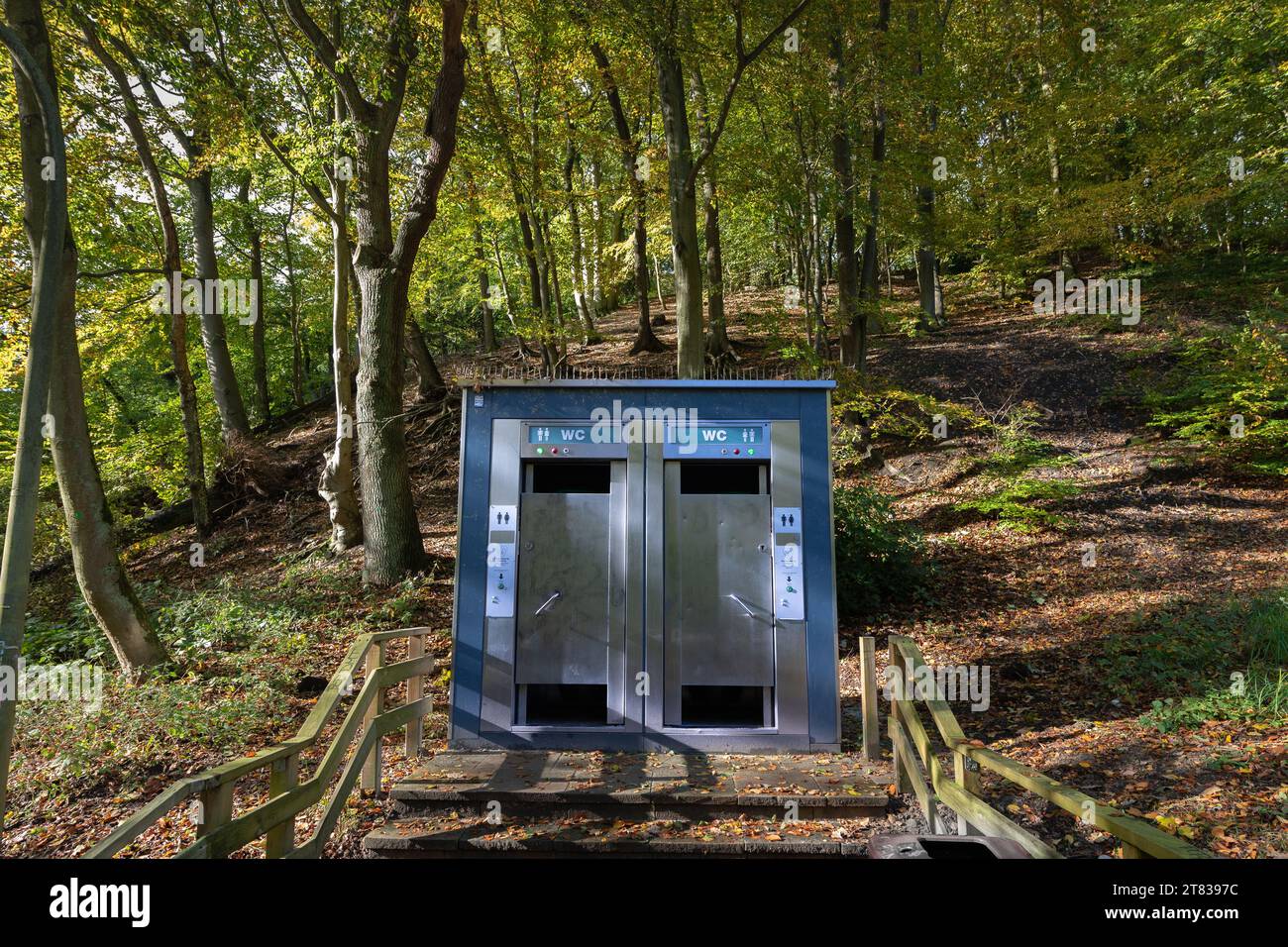 Public toilet at the Wittenbergen nature reserve, Hamburg Stock Photo ...