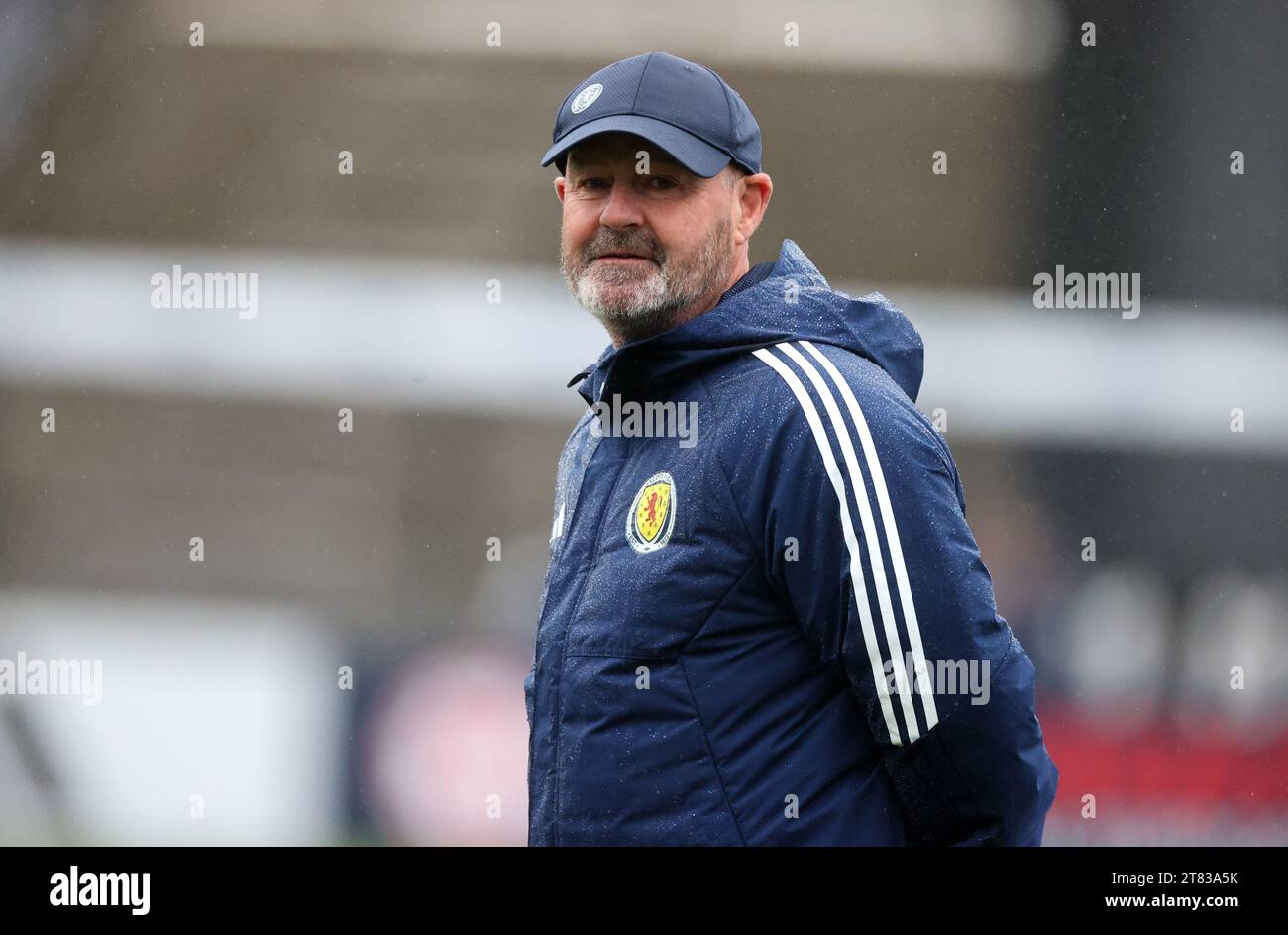 Scotland manager Steve Clarke during a training session at Lesser ...
