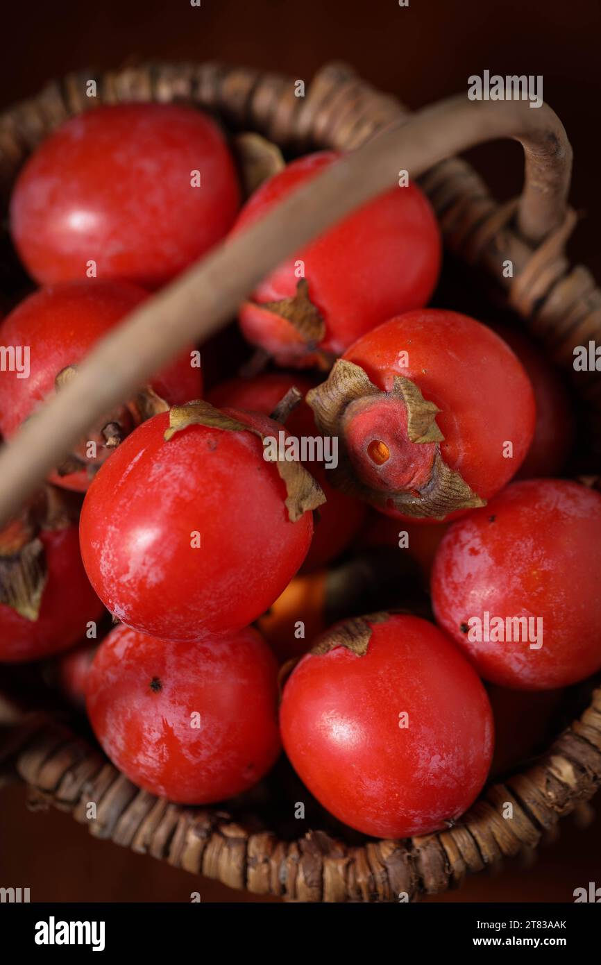Japanese persimmon varieties, Vietnam fresh peach hi res photo Stock ...