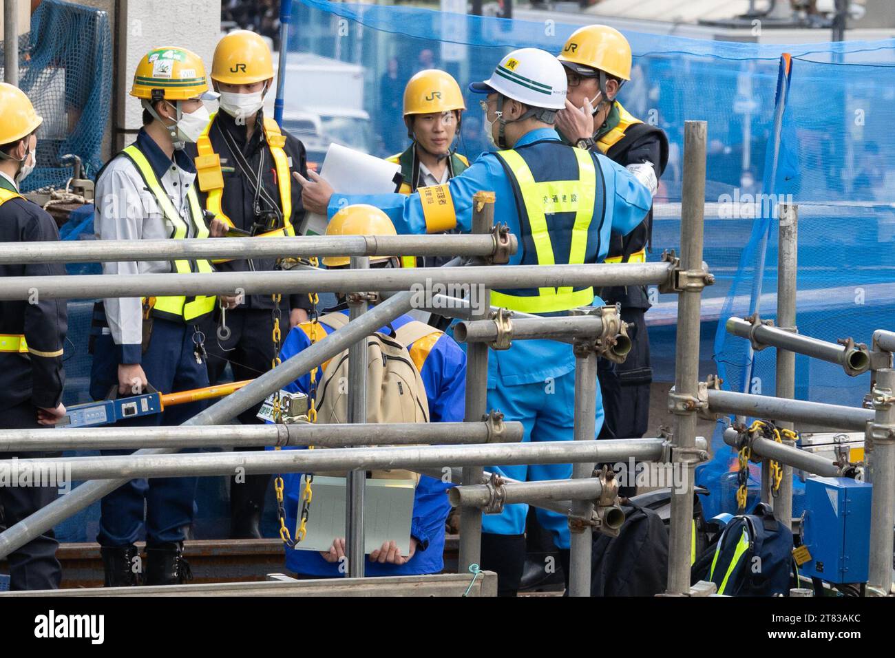 Tokyo, Japan. 18th Nov, 2023. Rail workers for the JR East Railway ...