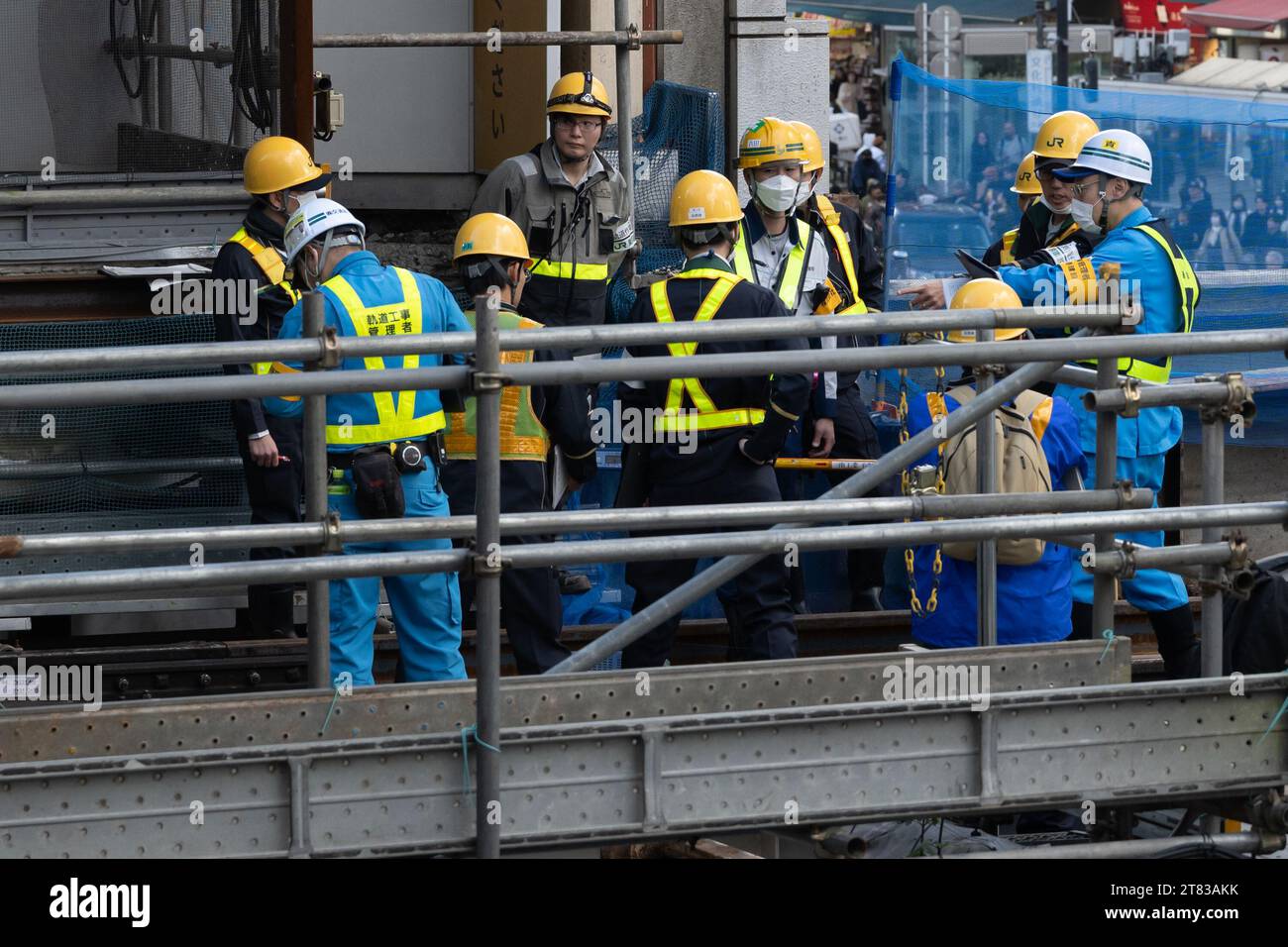 Tokyo, Japan. 18th Nov, 2023. Rail workers for the JR East Railway ...