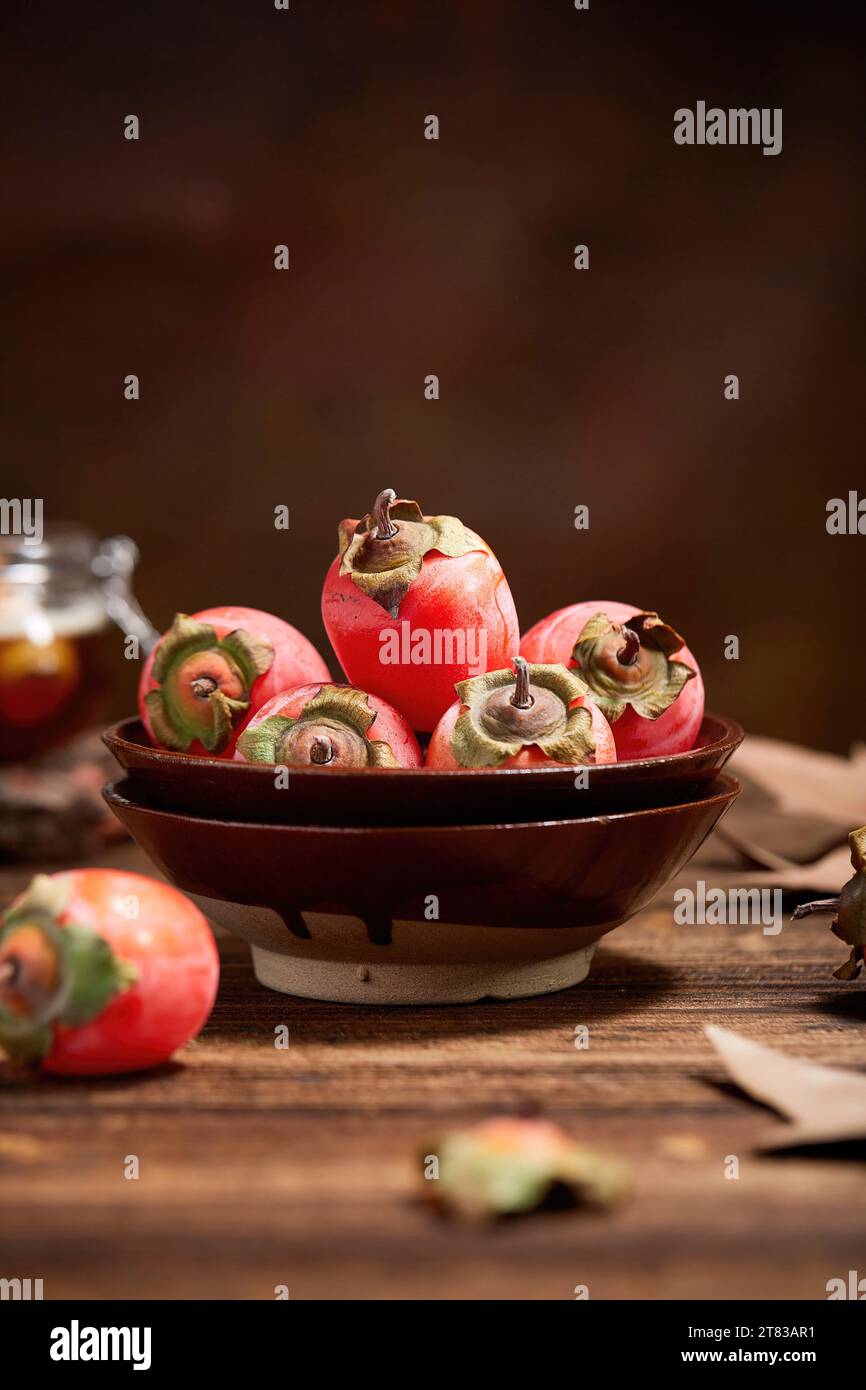 Japanese persimmon varieties, Vietnam fresh peach hi res photo Stock ...