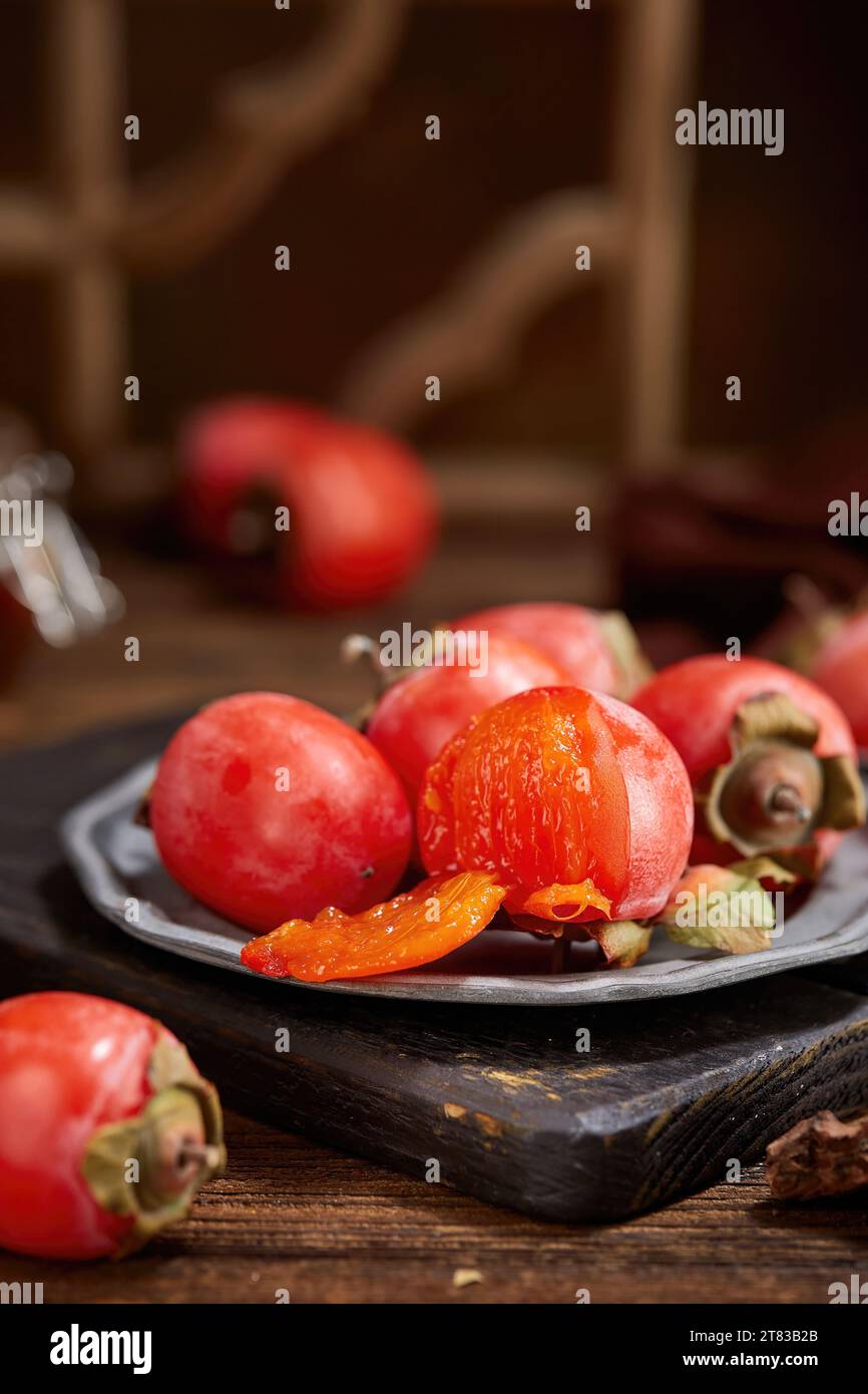 Japanese persimmon varieties, Vietnam fresh peach hi res photo Stock ...