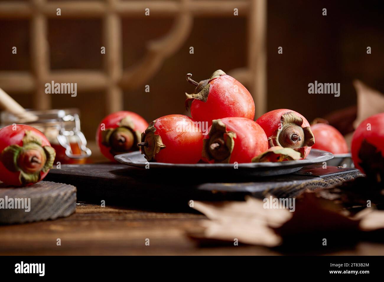 Japanese persimmon varieties, Vietnam fresh peach hi res photo Stock ...