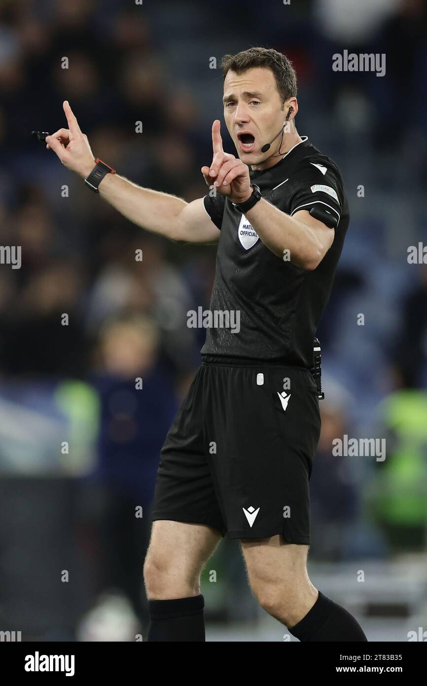 German referee Felix Zwayer gesticulate during the Euro 2024 Qualifier ...
