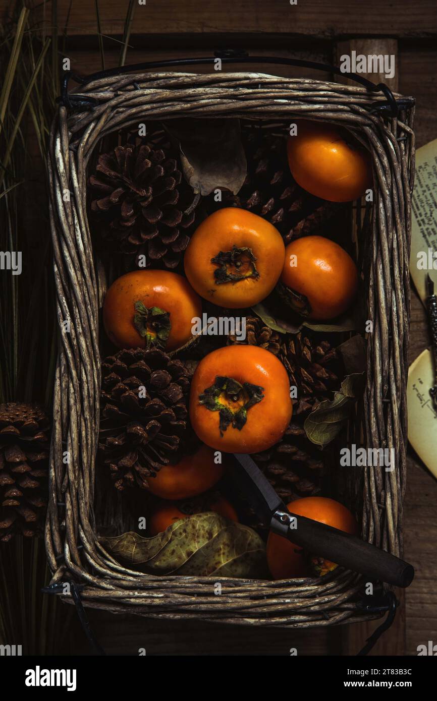 Japanese persimmon varieties, Vietnam fresh peach hi res photo Stock ...