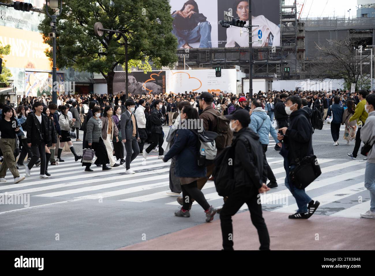 Tokyo, Japan. 18th Nov, 2023. Packed sunday crowds at the Shibuya ...