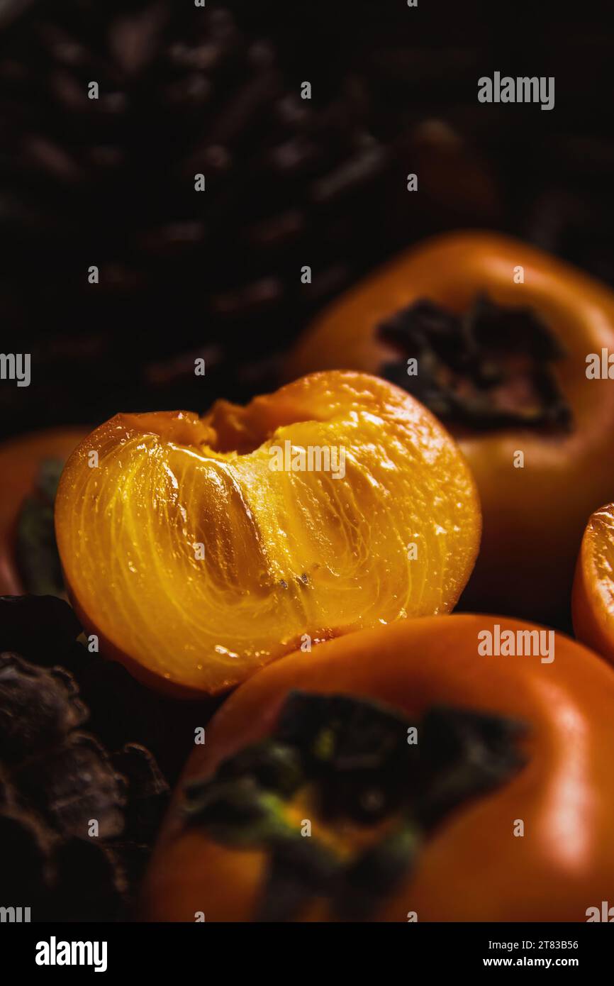 Japanese persimmon varieties, Vietnam fresh peach hi res photo Stock ...